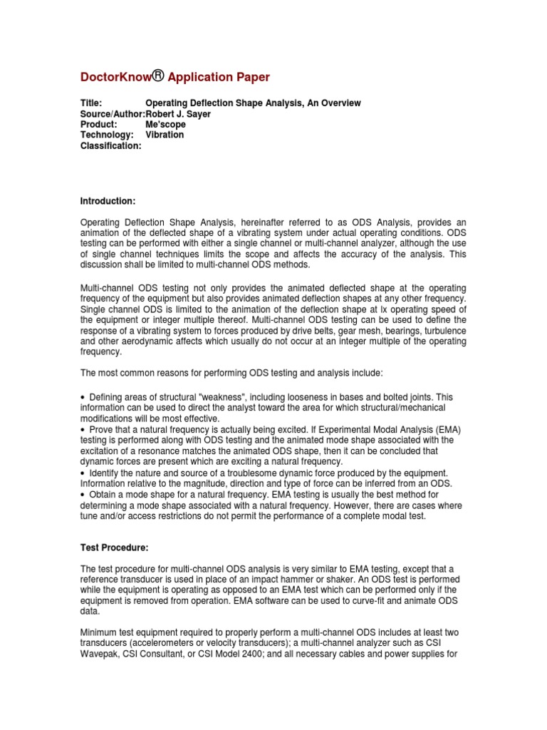 ODS Analysis - An Overview | PDF | Normal Mode | Spectral Density