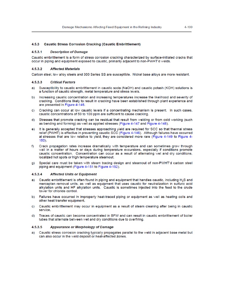 API 571 4.5.3 Caustic Stress Corrosion Cracking (Caustic Embrittlement ...