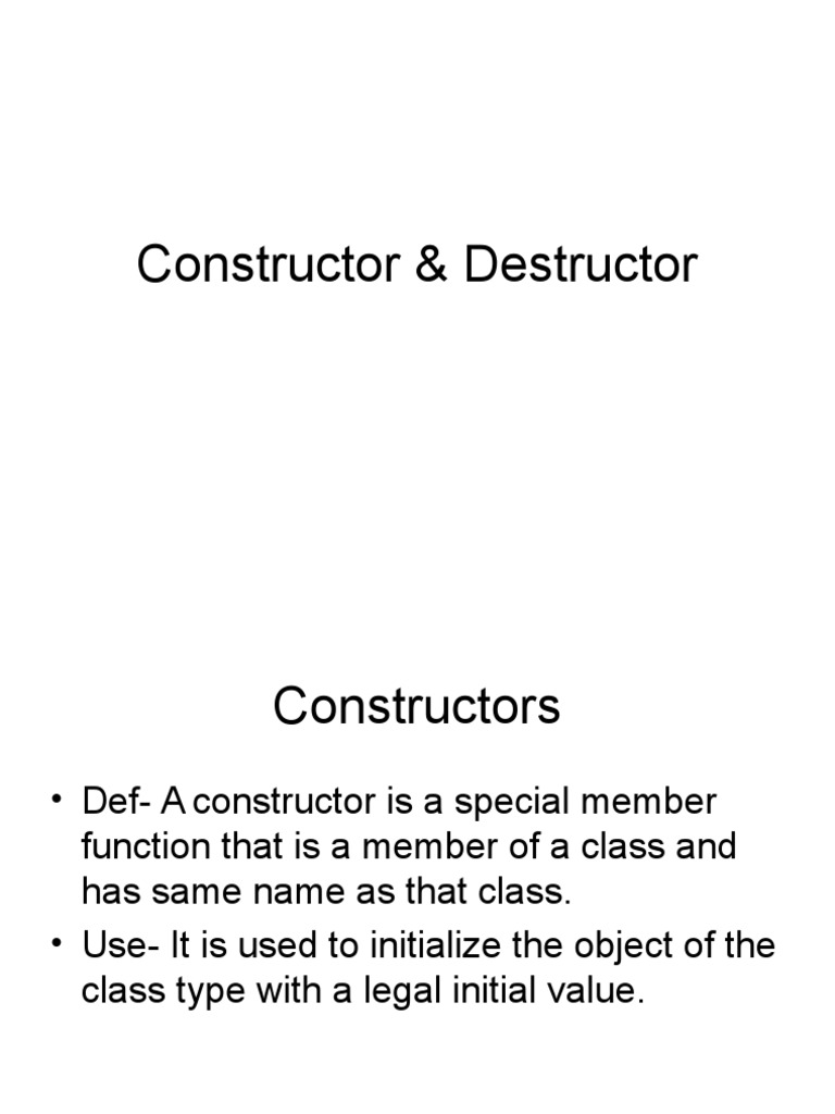 Constructoranddestructor Constructor Object Oriented