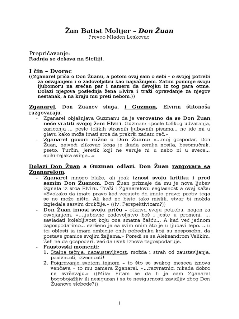 Don Zuan - Ispit | PDF