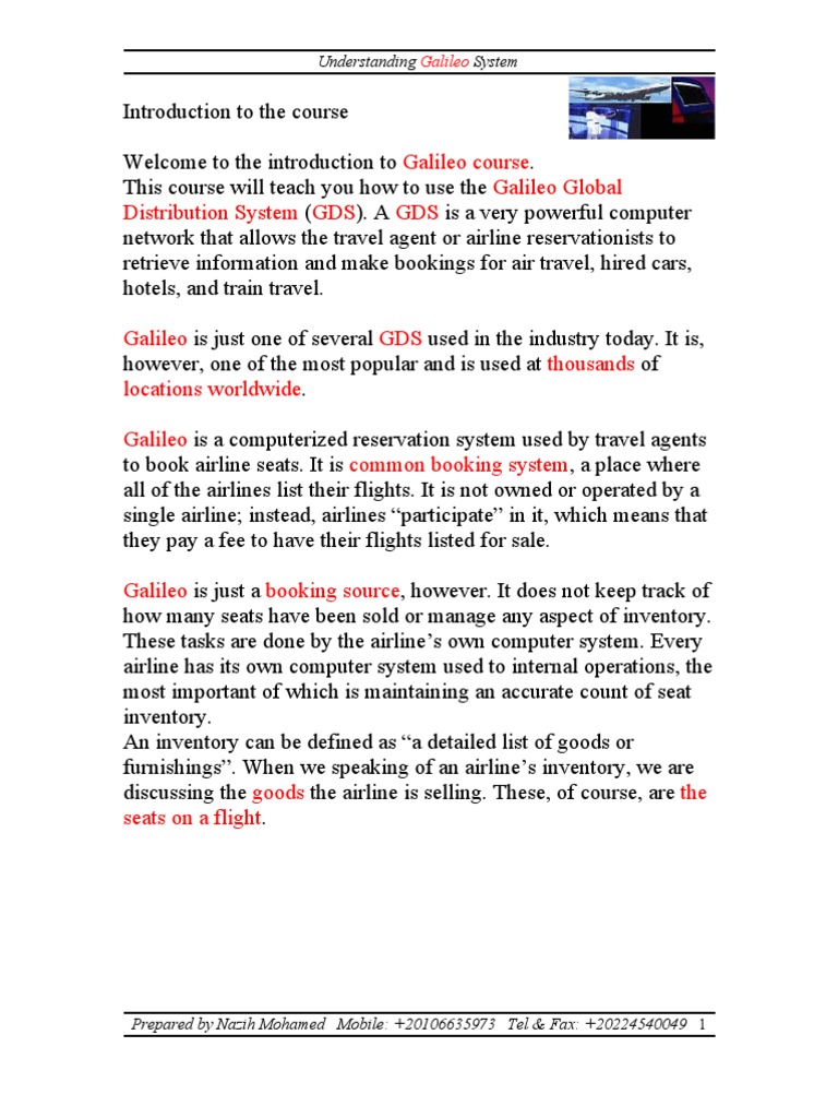 Galileo Short Notes All | PDF