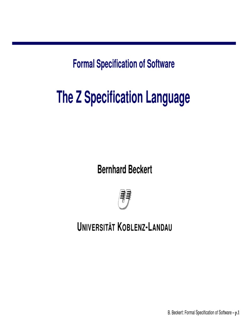Z notations in Software Formal Specifications | Xml Schema | First ...