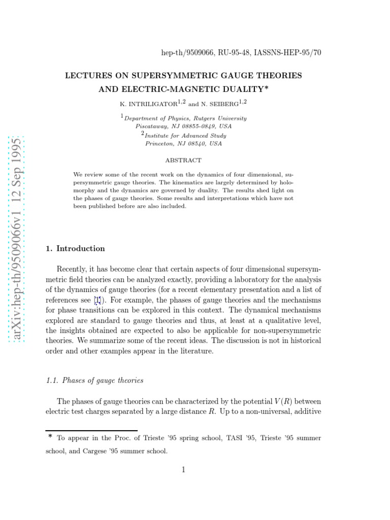 1.1. Phases of Gauge Theories | PDF | Gauge Theory | Quantum Chromodynamics