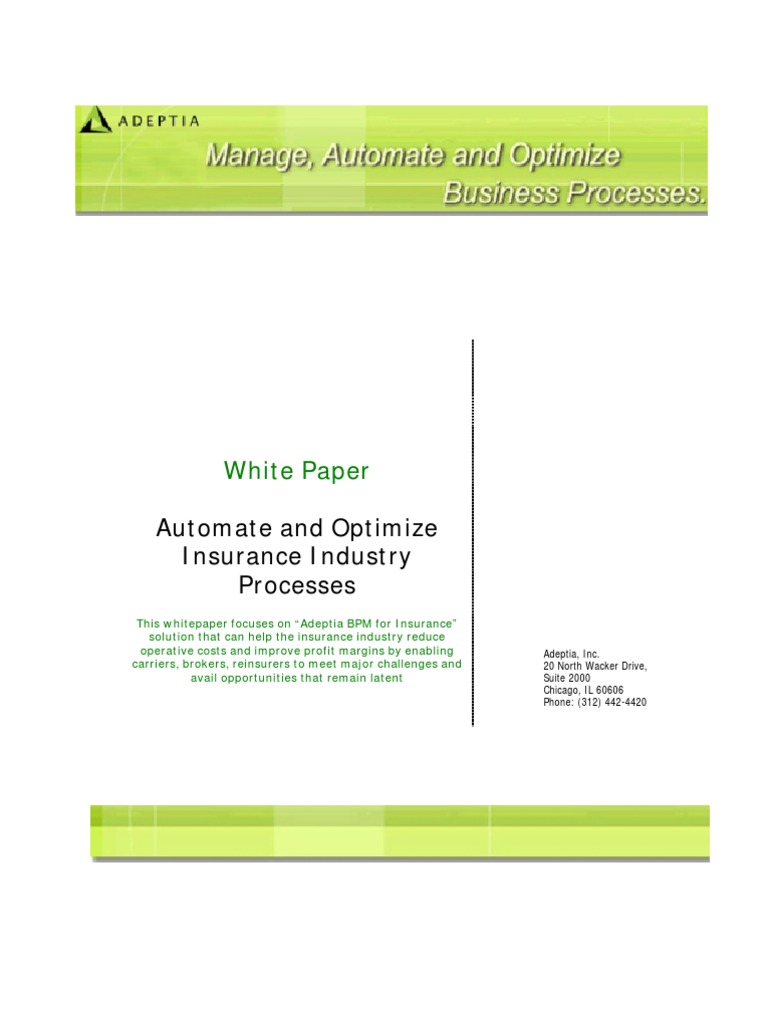 Insurance Industry Processes | PDF | Business Process Management ...