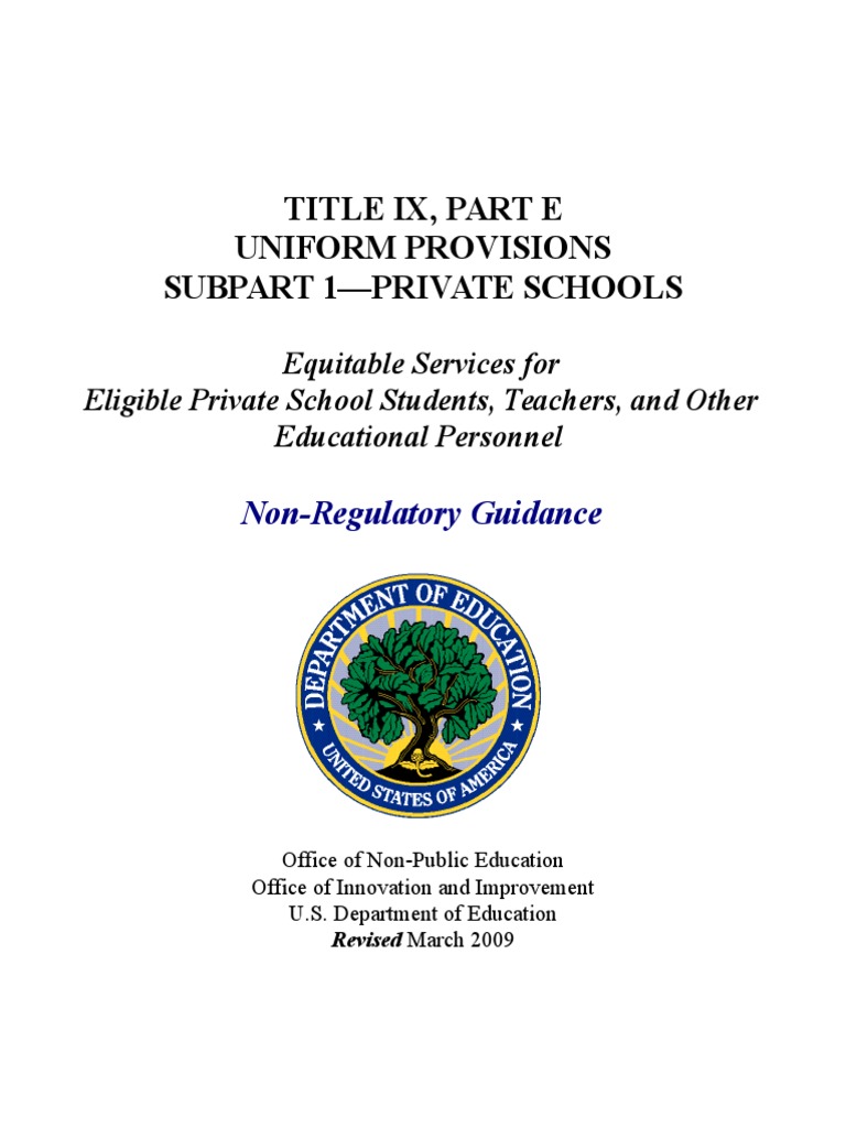 Title IX Guidance for Private Schools | PDF | Elementary And Secondary ...