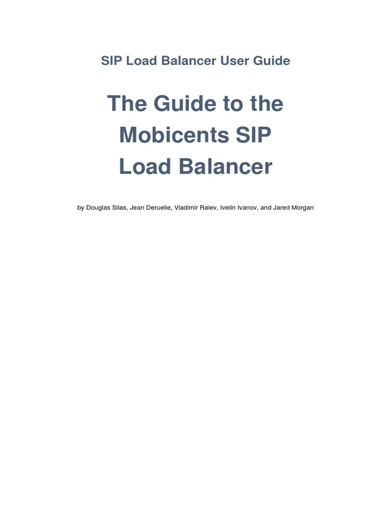 SIP Balancer User Guide | PDF | Session Initiation Protocol | Load Balancing (Computing)