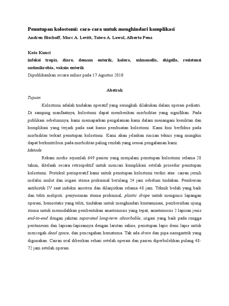 Cito Colostomy | PDF