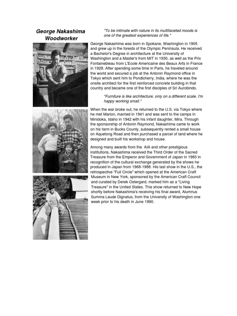 George Nakashima | PDF | Trees | Wood