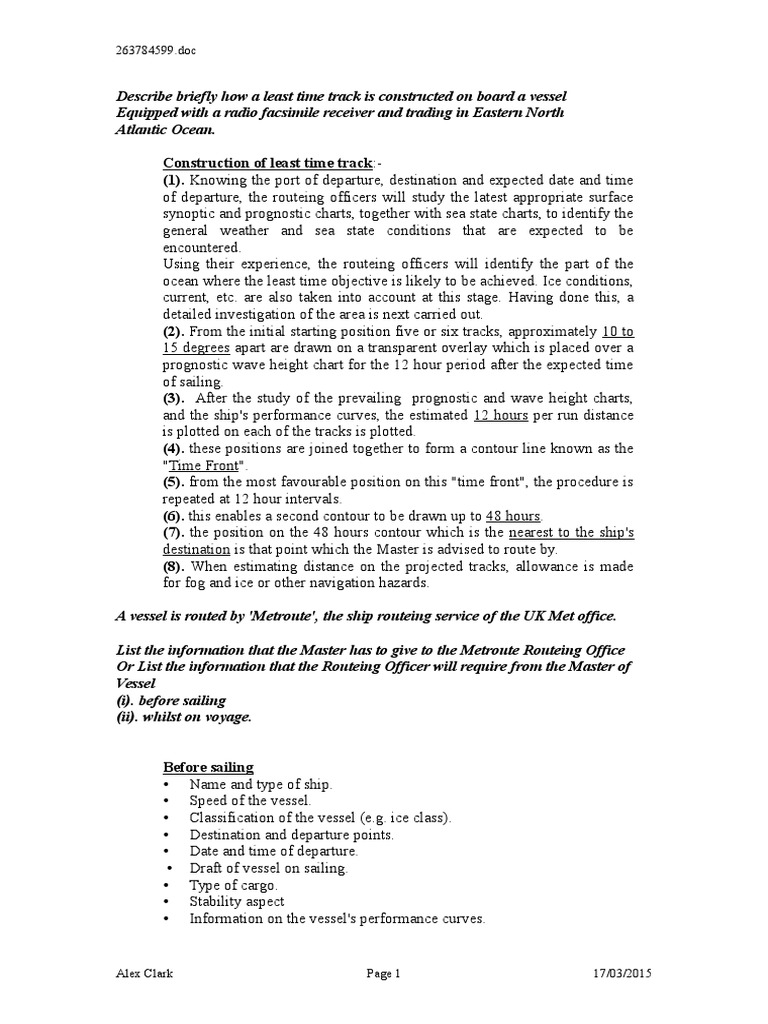 Weather Routeing | PDF | Ships | Weather Forecasting