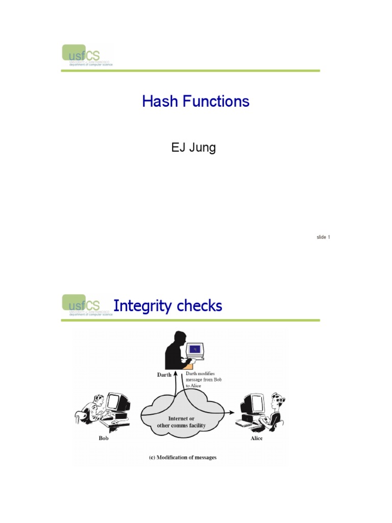 Hash Functions: EJ Jung | Download Free PDF | Cryptography | Computer Security Exploits