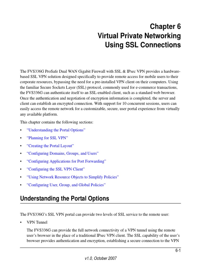 Virtual Private Networking Using SSL Connections: Understanding The Portal Options | Download ...