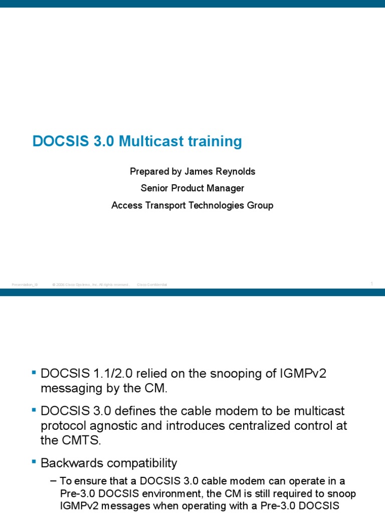 DOCSIS 3.0 Multicast | PDF | Computer Network | Telecommunications ...