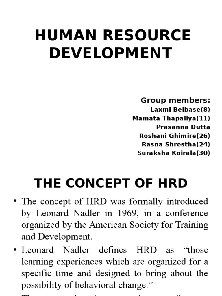 HRD Presentation | PDF | Competence (Human Resources) | Performance Appraisal
