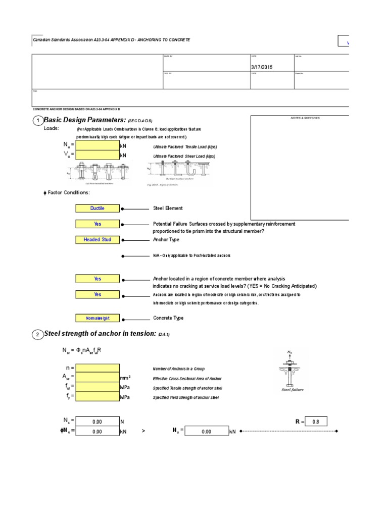 Anchor Bolt (CSA) Rev1.1 | PDF | Screw | Ultimate Tensile Strength