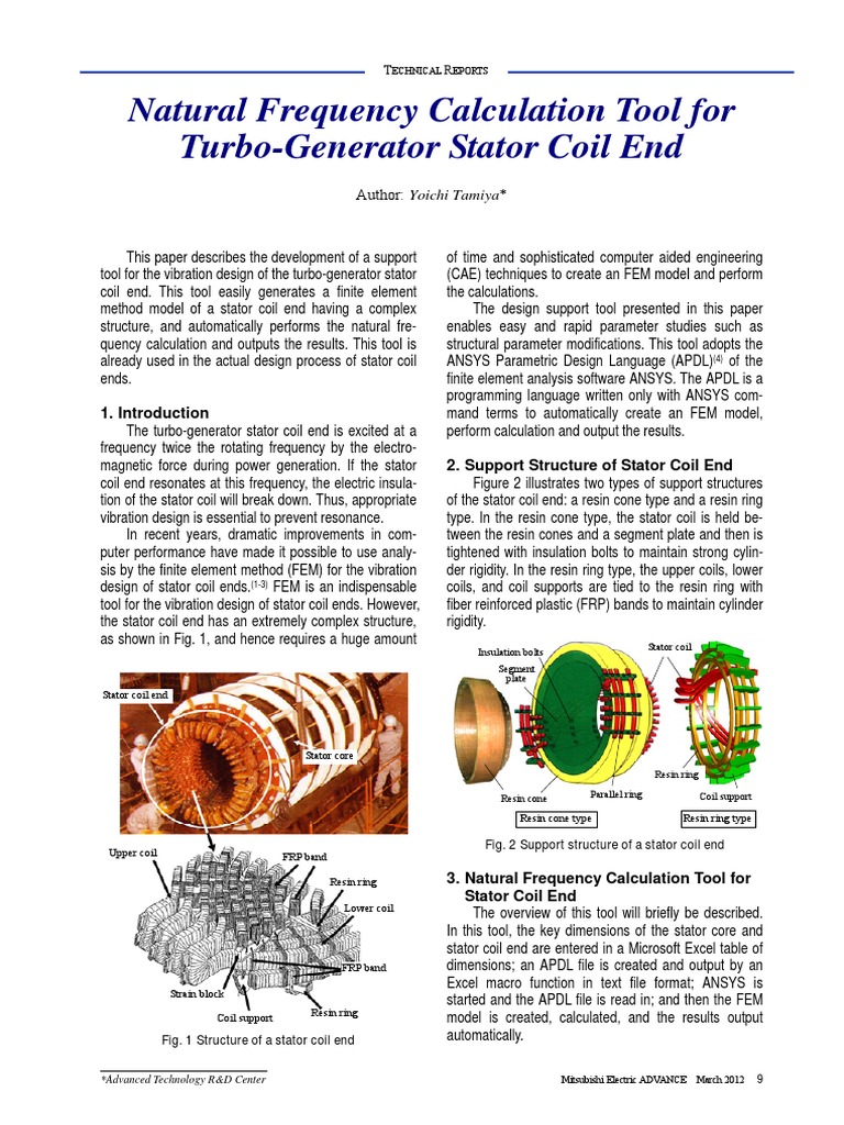Natural Frequency Calculation Tool For Turbo-Generator Stator Coil End ...