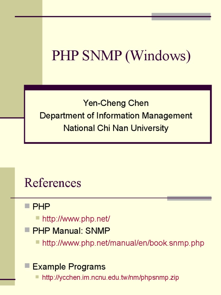 PHP SNMP | PDF | Php | Entero (Informática)