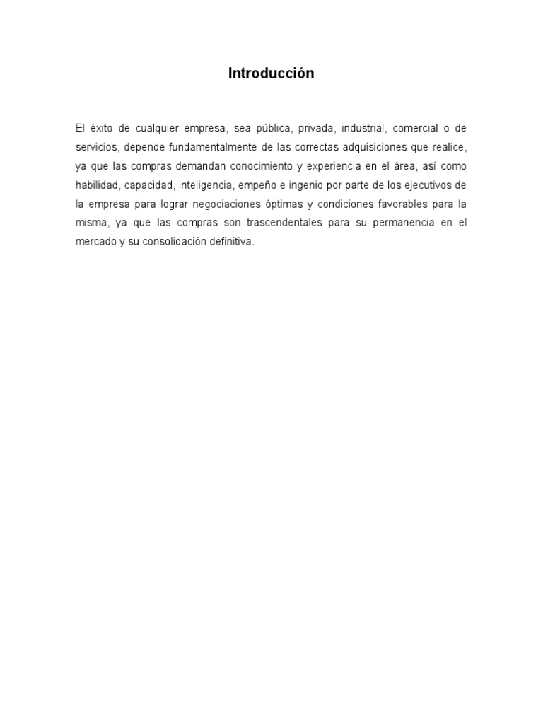 Informe De Compras De Una Enmpresa Pdf Presupuesto Mercado Economía