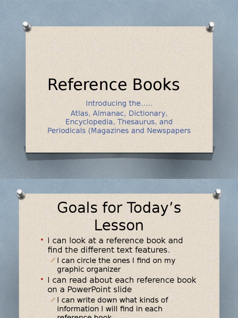Types of Reference Books Explained | PDF | Language Arts & Discipline ...
