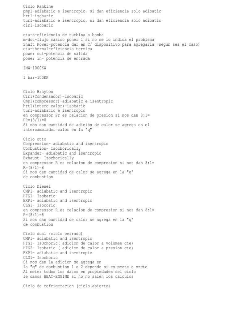 Como Introducir Datos en CyclePad | PDF