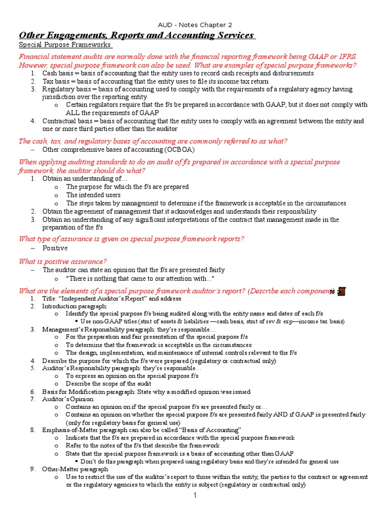 AUD Notes Chapter 2 | Download Free PDF | Financial Audit | Auditor's ...