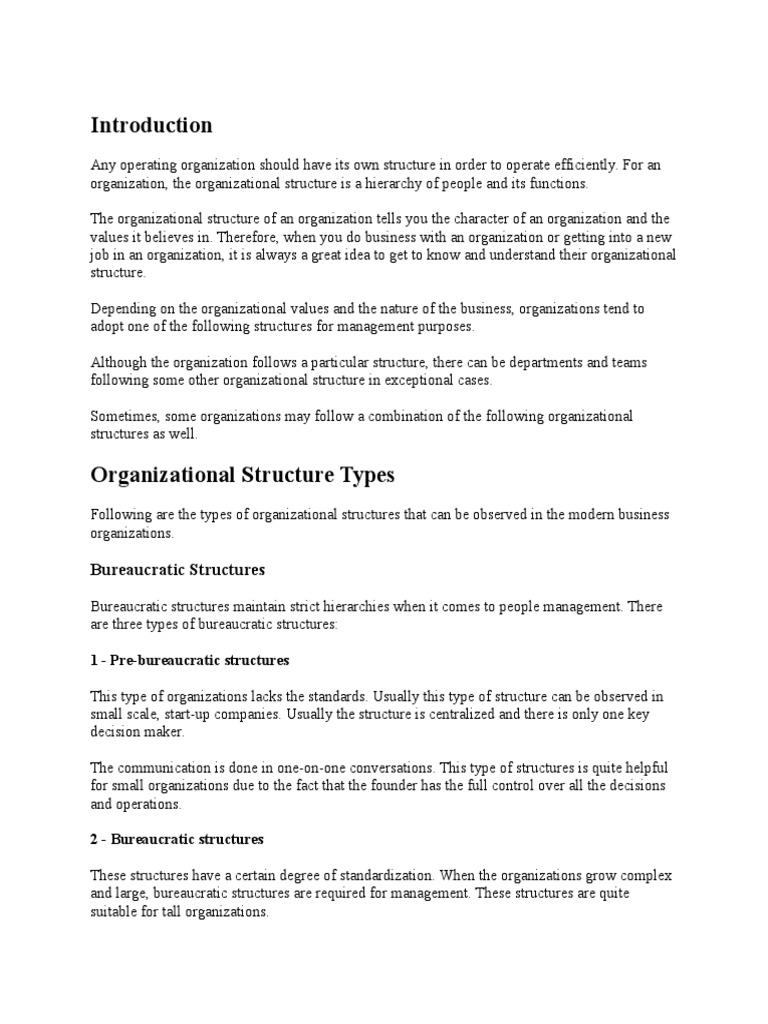 Organizational Structure ALL | PDF | Organizational Structure | Business