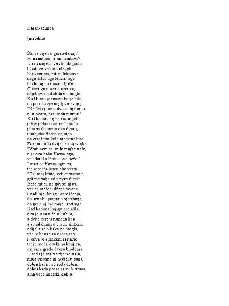Hasanaginica | PDF