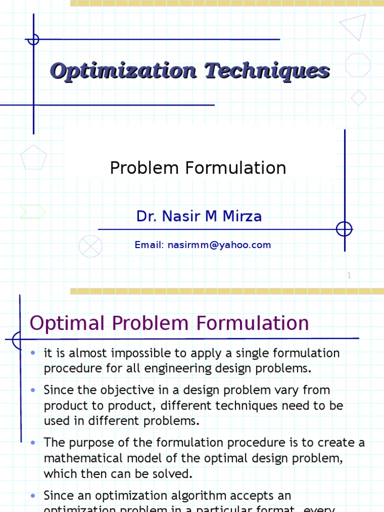 Lec 9 OT Problem Formulation | PDF | Mathematical Optimization | Nonlinear Programming