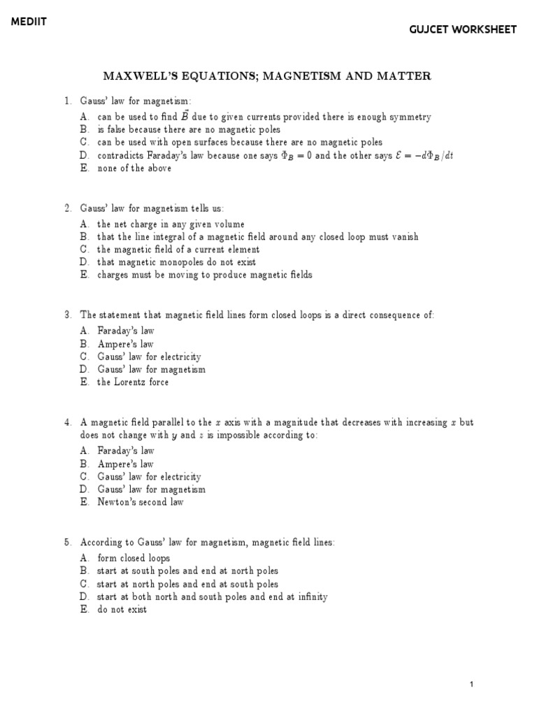 Maxwell's Equations Magnetism and Matter | PDF | Ferromagnetism ...