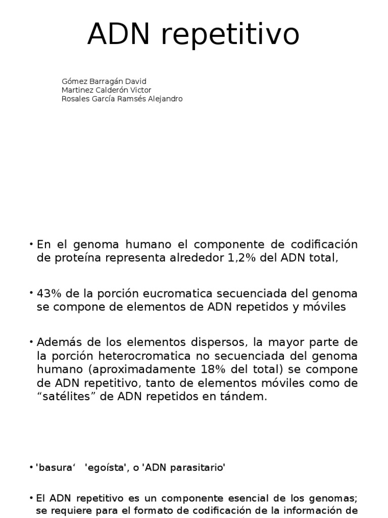 Importancia Del ADN Repetitivo | PDF | Adn | Cromatina