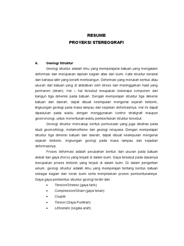 Analisis Proyeksi Stereografi Geologi | PDF