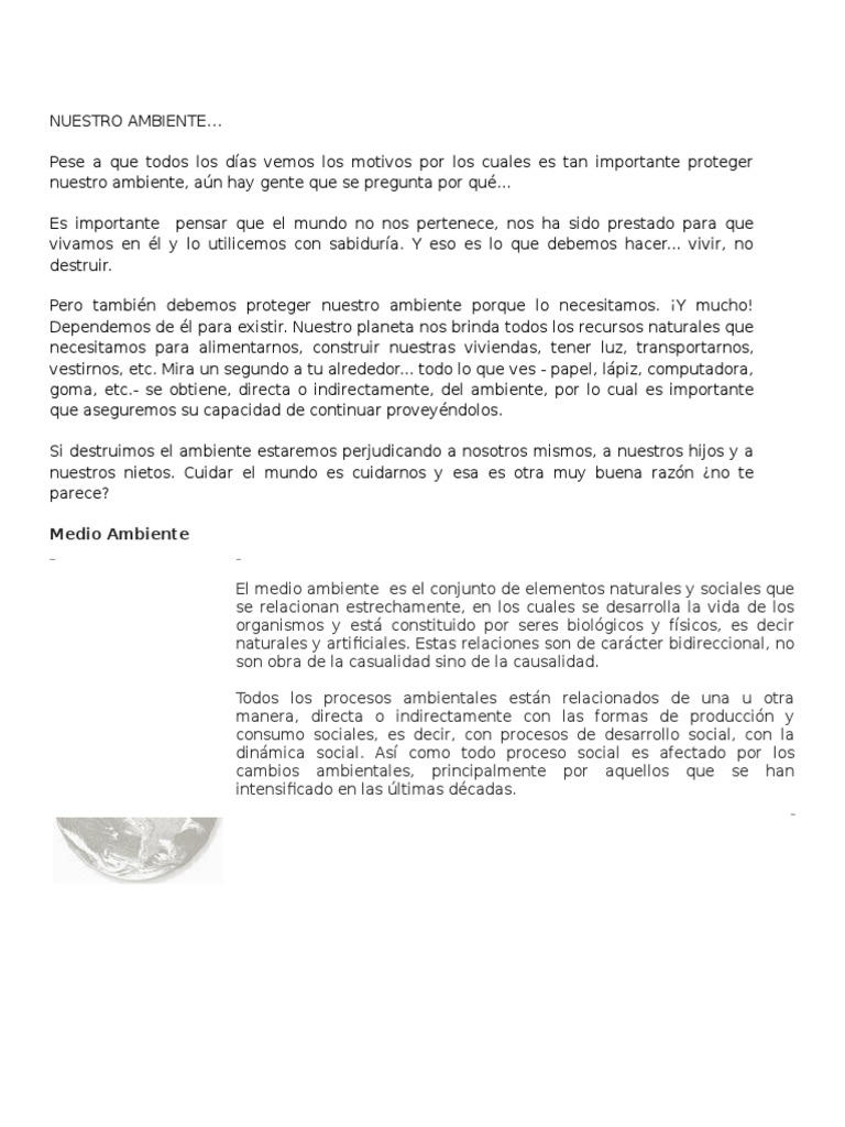 Protección Ambiental y Ciudadanía Global | PDF | Desarrollo sostenible ...