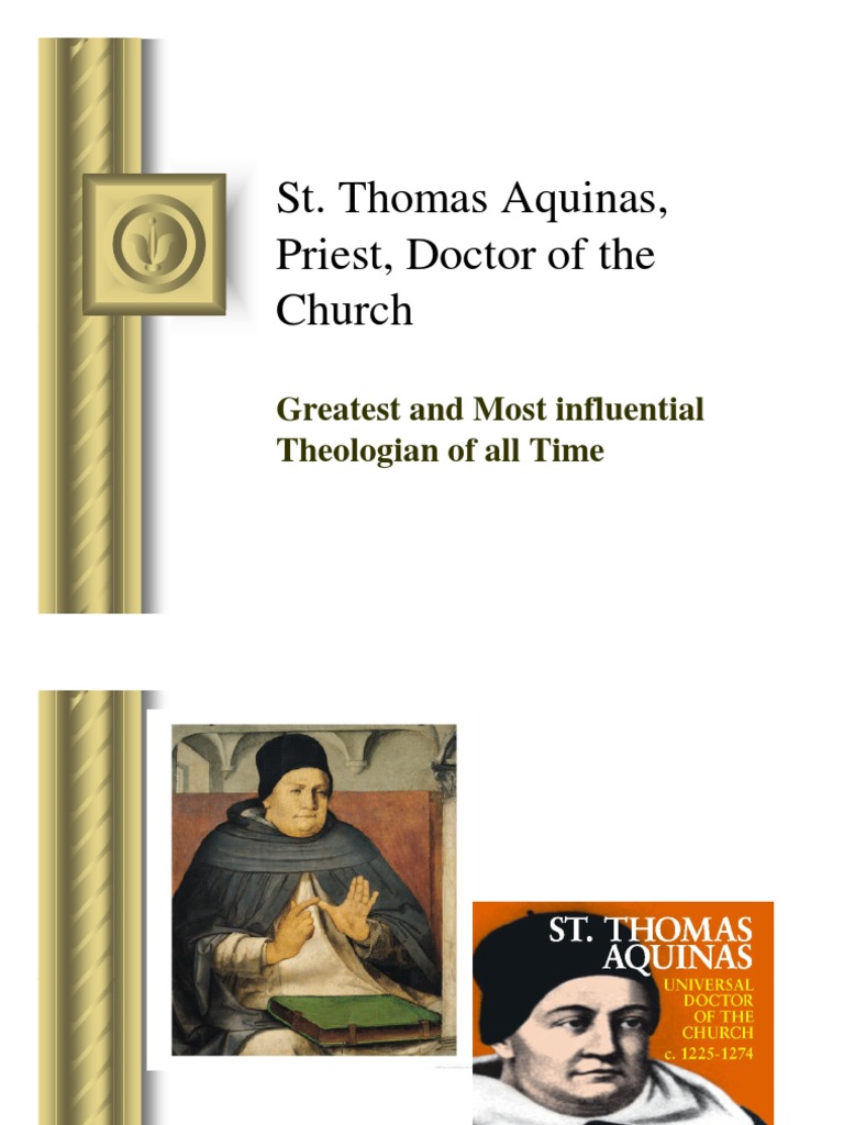 St. Thomas Aquinas: A Theological Legacy | PDF | Thomas Aquinas ...