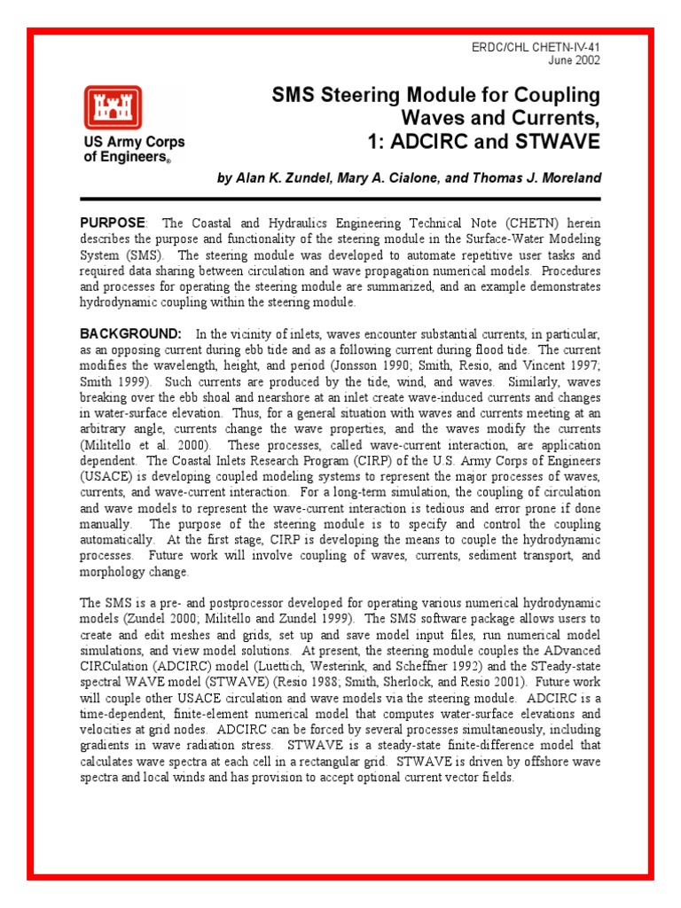 SMS Steering Module For Coupling Waves and Currents, 1: Adcirc and ...