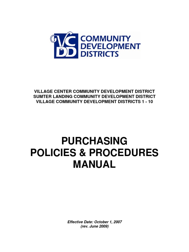 Purchasing Manual | PDF | Finance & Money Management