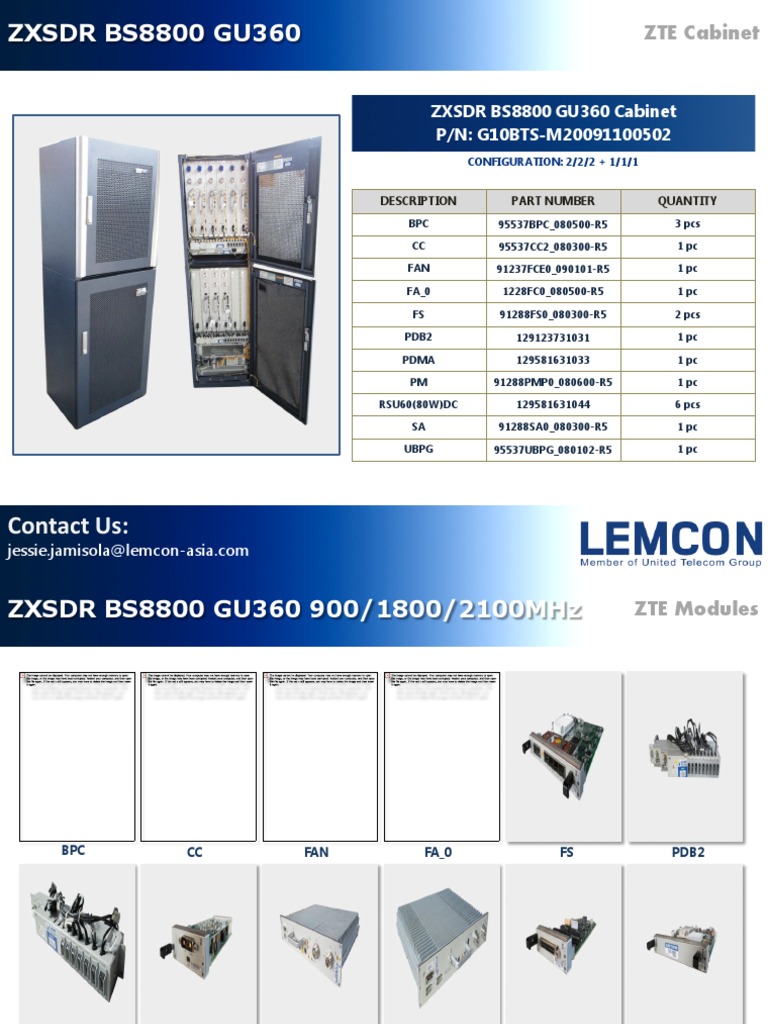 ZXSDR BS8800 GU360 Cabinet Details | PDF | Science & Mathematics ...