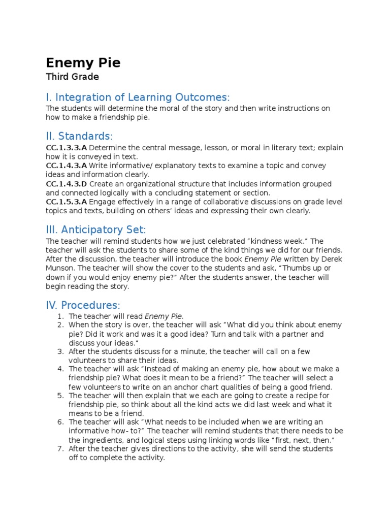 Enemy Pie | PDF | Education Theory | Psychological Concepts