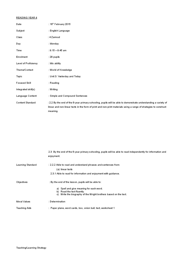 Reading Y4 | PDF | Reading (Process) | Vocabulary