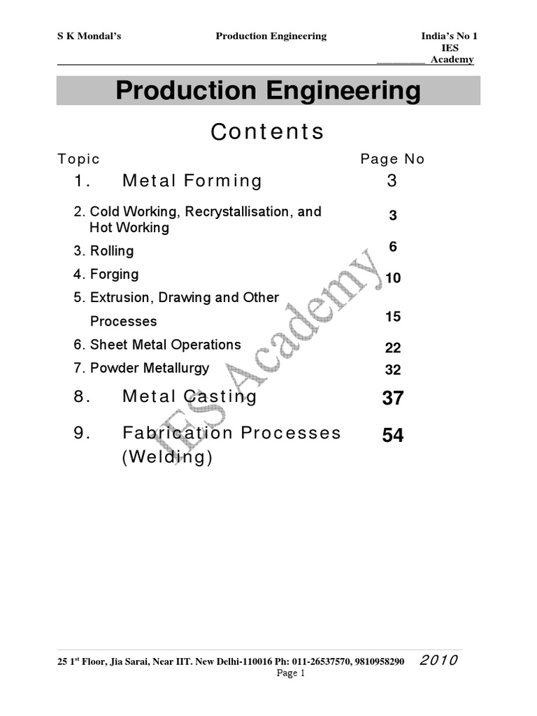 Production Engineering Overview | PDF | Extrusion | Rolling (Metalworking)