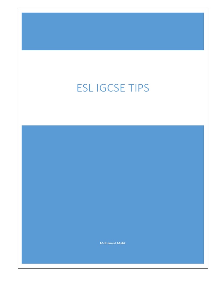 ESL - IGCSE Tips For Students | PDF | Question | Test (Assessment)