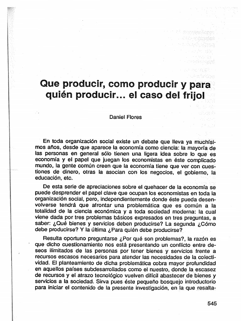 Que, Como y Cuanto Producir | PDF