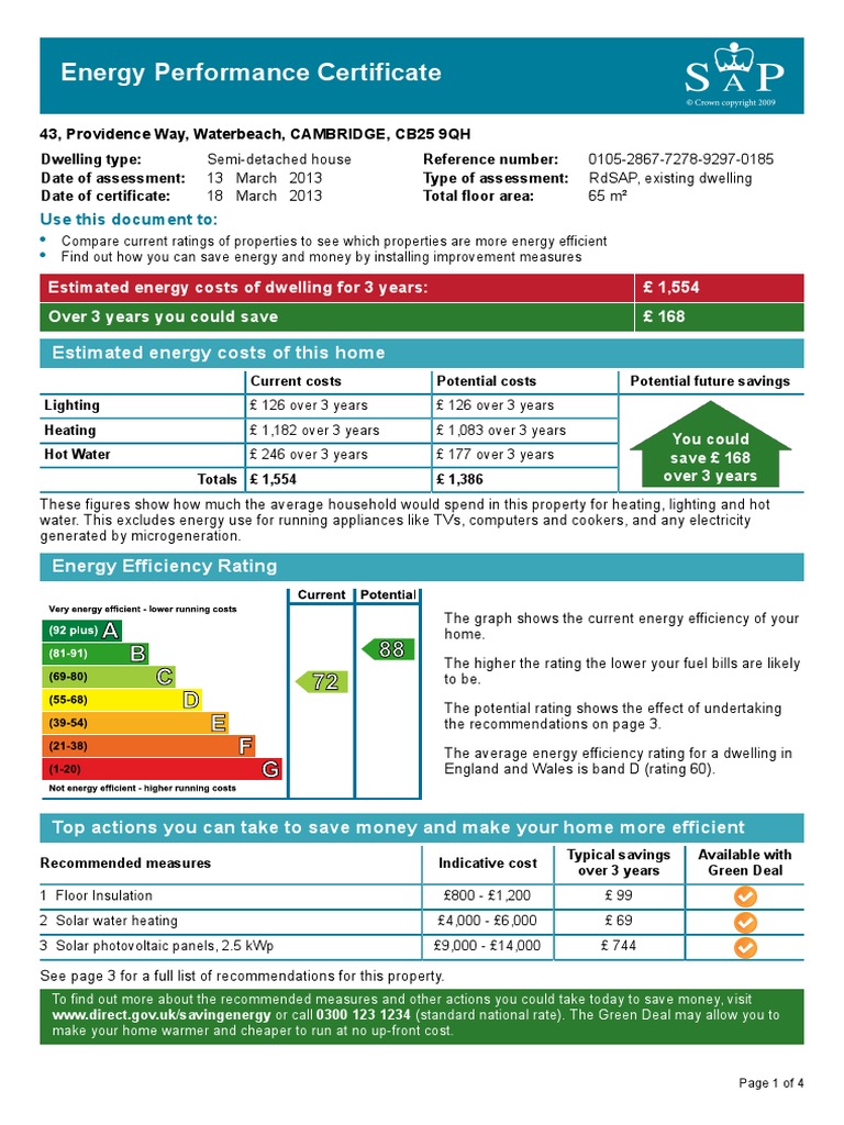 Energy Performance Certificate Guide | PDF | Efficient Energy Use ...