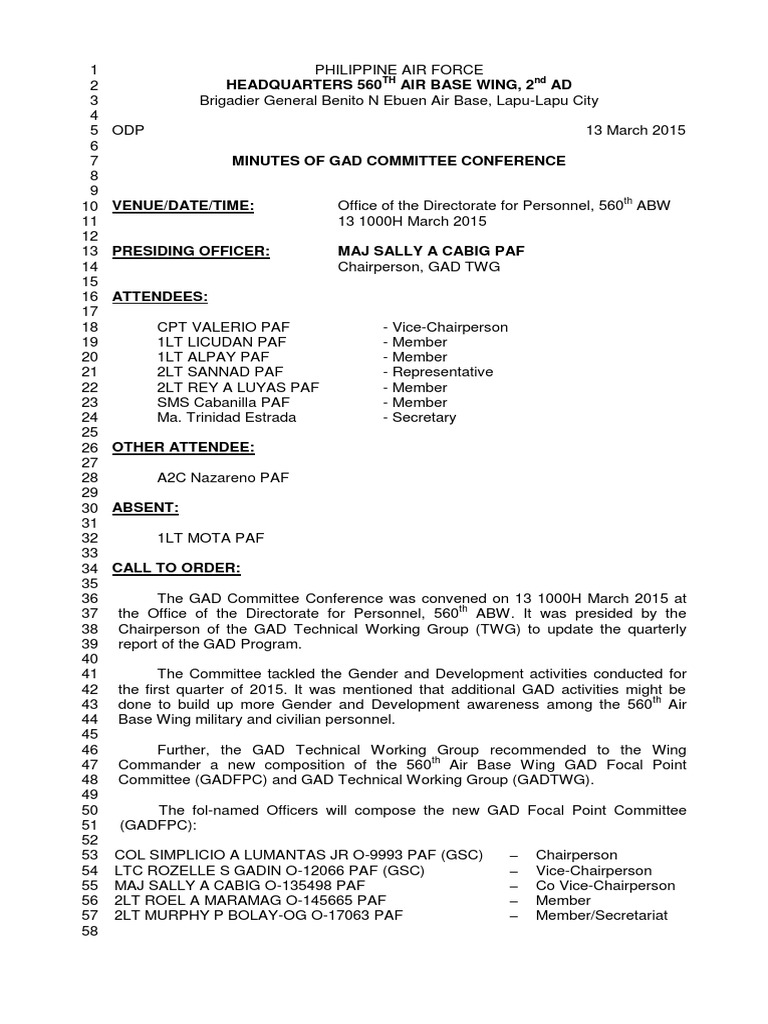 GAD Minutes 13 Mar 15 | Government | Politics