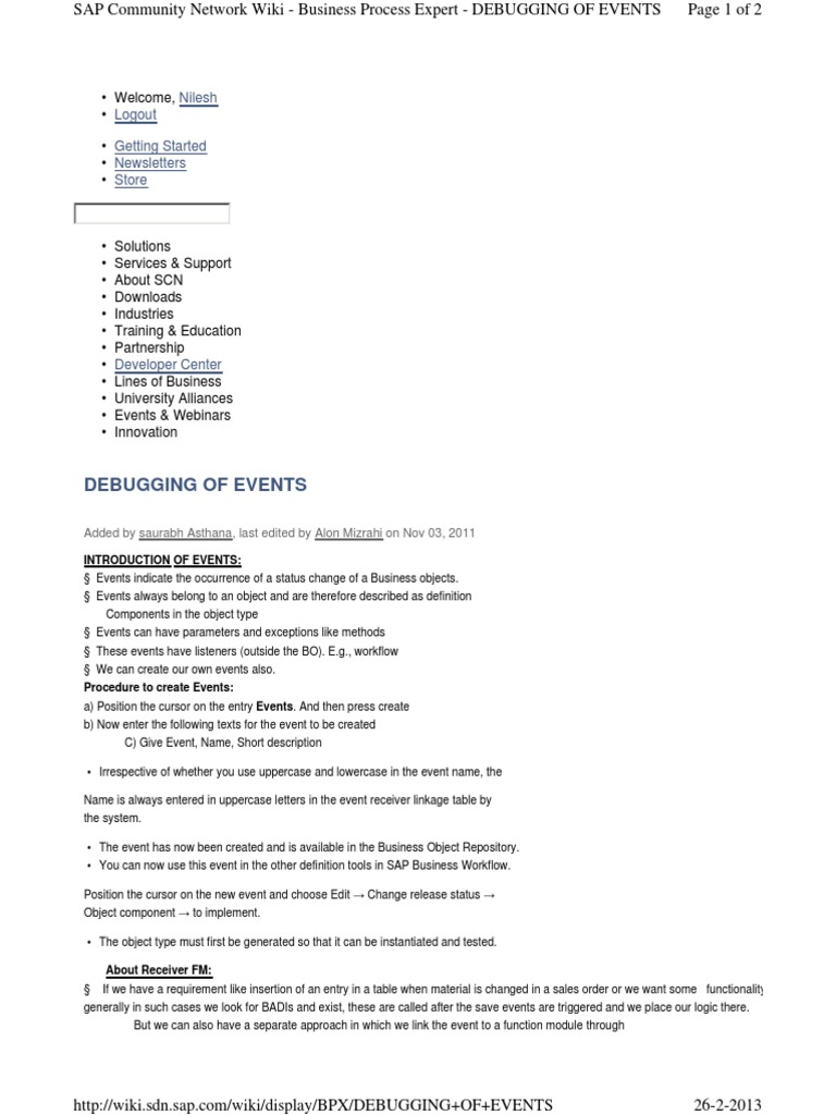 Debug BOR Events | Download Free PDF | Debugging | Information Technology Management