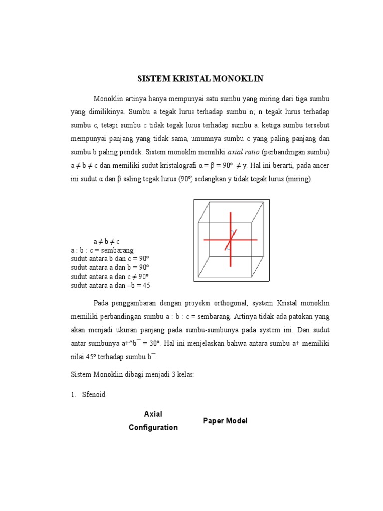 Sistem Kristal Monoklin | PDF | Sains & Matematika | Teknologi & Rekayasa