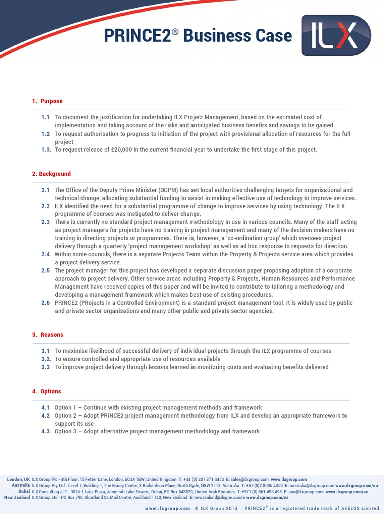 Example Prince 2 Business Case | PDF | Project Management | Accountability