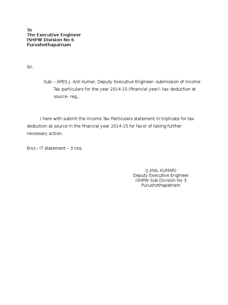 Income Tax Letter | PDF
