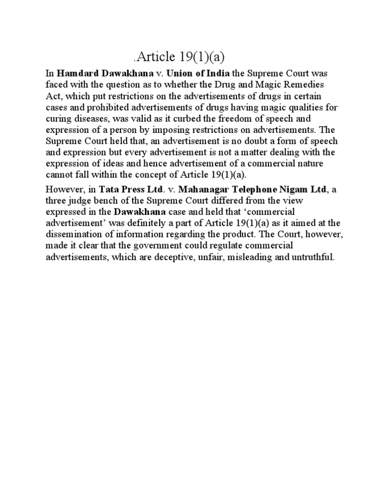 Article 19 (1) (A) | PDF