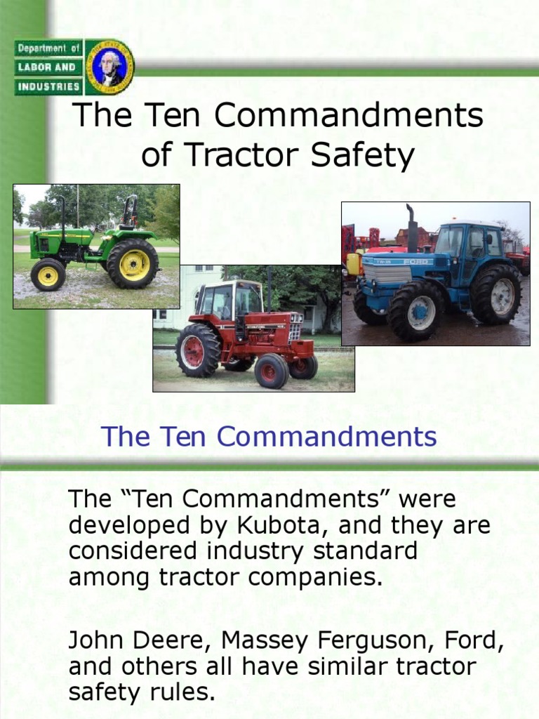 Ten Commandments of Tractor Safety | PDF | Tractor | Vehicles