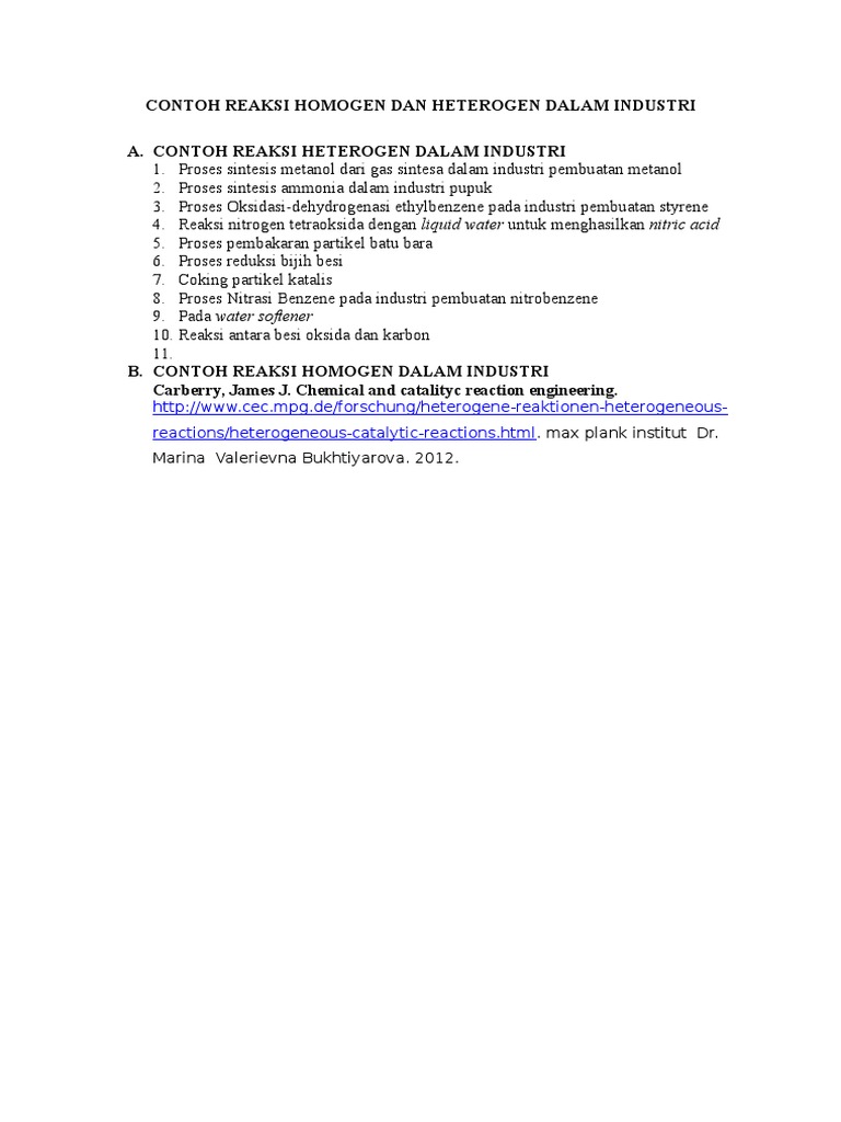 Reaksi Homogen dan Heterogen Industri | PDF | Griya & Taman | Teknologi ...