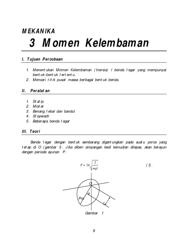 M3. Momen Kelembaman (Inersia) | PDF